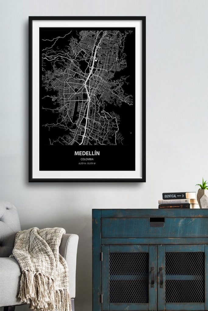 Cuadro Mapa de Medellín | BAÚL VINTAGE POSTERS