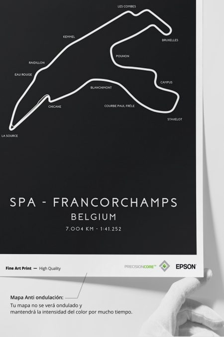 Cuadro Mapa de Spa Francorchamps | BAÚL VINTAGE POSTERS