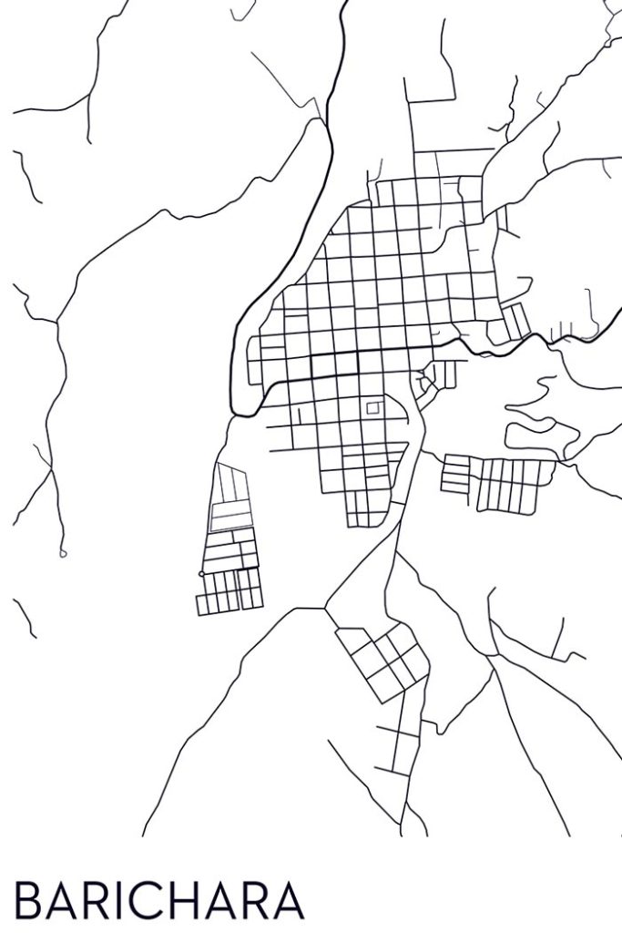 Cuadro Mapa de Barichara, Santander | BAÚL VINTAGE POSTERS