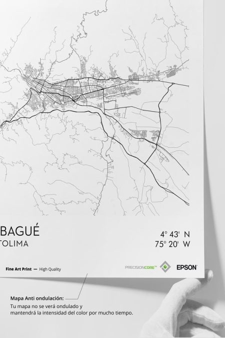 Cuadro Mapa de Ibagué - Tolima | BAÚL VINTAGE POSTERS