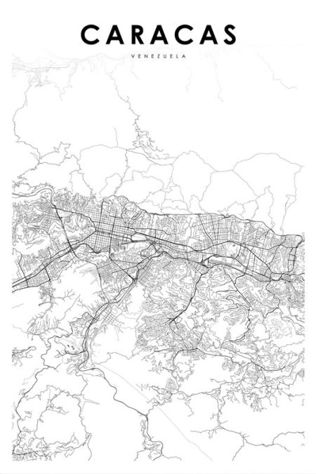 Cuadro Mapa de Caracas, Venezuela | BAÚL VINTAGE POSTERS
