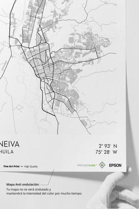 Cuadro Mapa de Neiva, Huila | BAÚL VINTAGE POSTERS