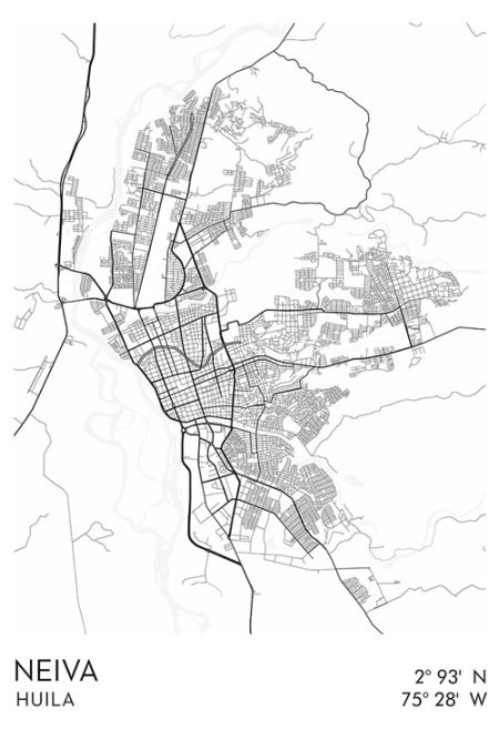 Cuadro Mapa de Neiva, Huila | BAÚL VINTAGE POSTERS