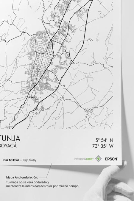 Cuadro Mapa de Tunja, Boyacá | BAÚL VINTAGE POSTERS